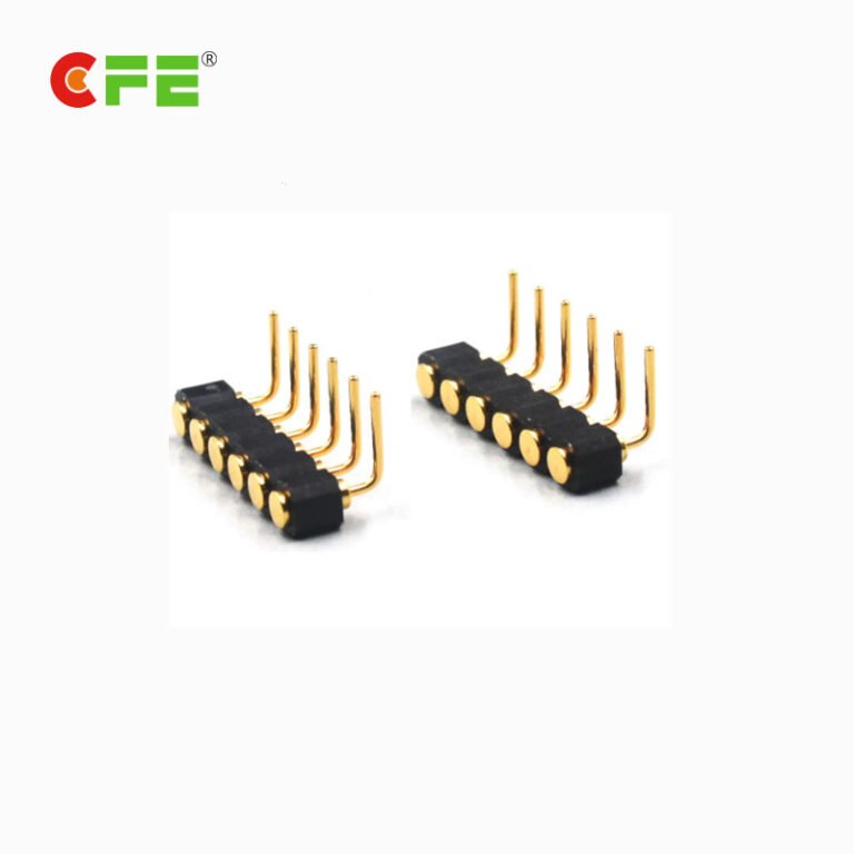 10 pin female right angle spring contact connector