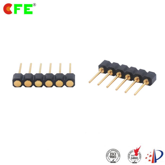 2.54mm pitch 6 pin female through hole connector for pogo pin