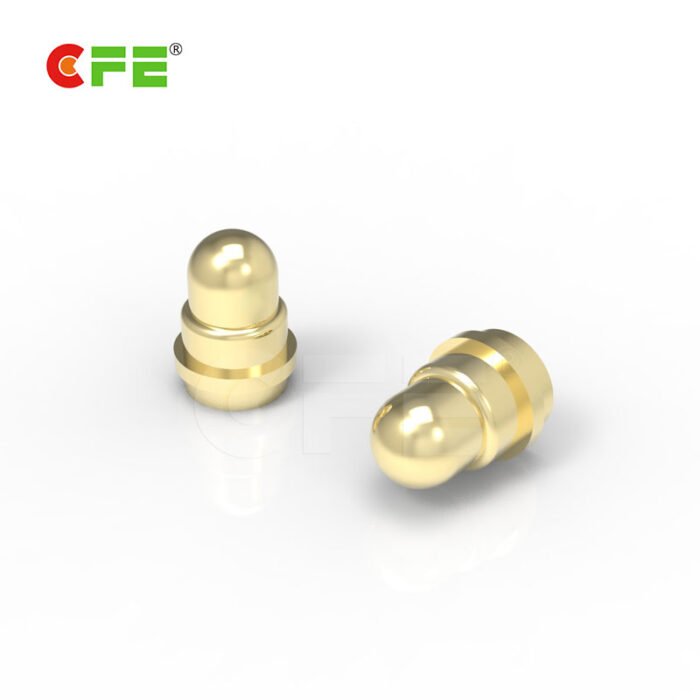 Through hole spring loaded electrical contact pins