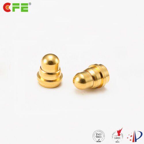 Through hole spring loaded electrical contact pins