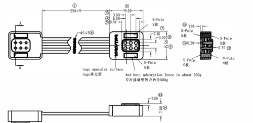 6 Pin Electrical Magnetic Power Cable Connector - CFECONN