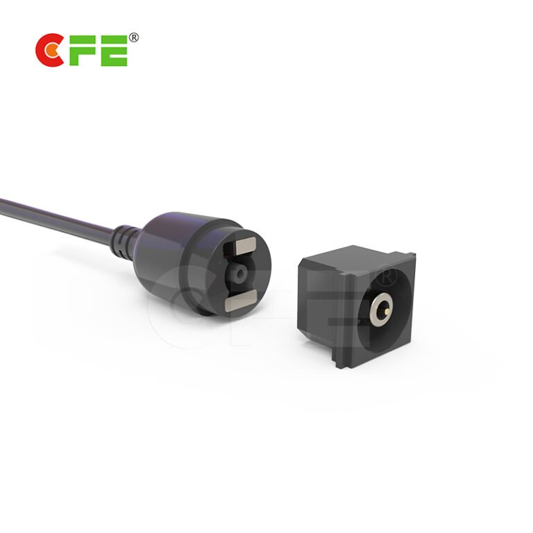 Custom dc magnetic power cable connector for medical equipment